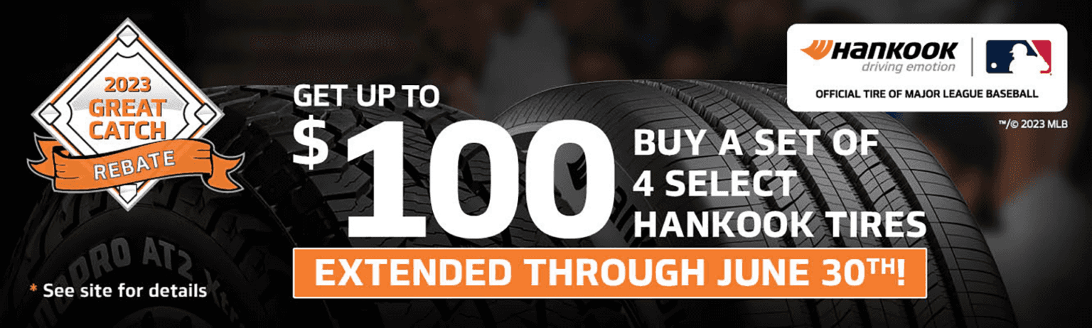 $100 Hankook Tire Rebate | Findlay Chrysler Jeep Dodge Ram