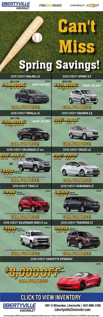 Current New Chevrolet Vehicle Specials Offers | Libertyville Chevrolet