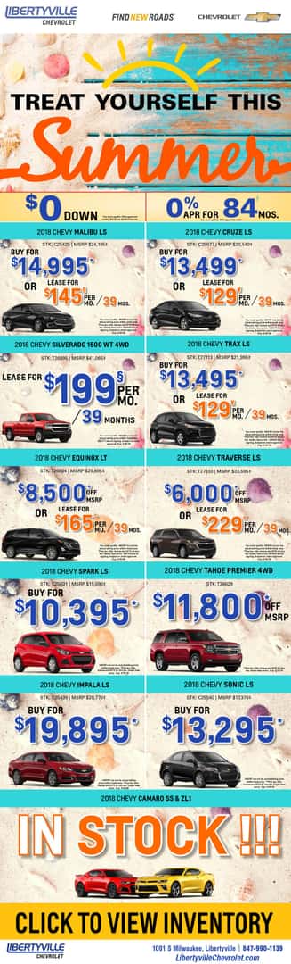 Current New Chevrolet Vehicle Specials Offers | Libertyville Chevrolet