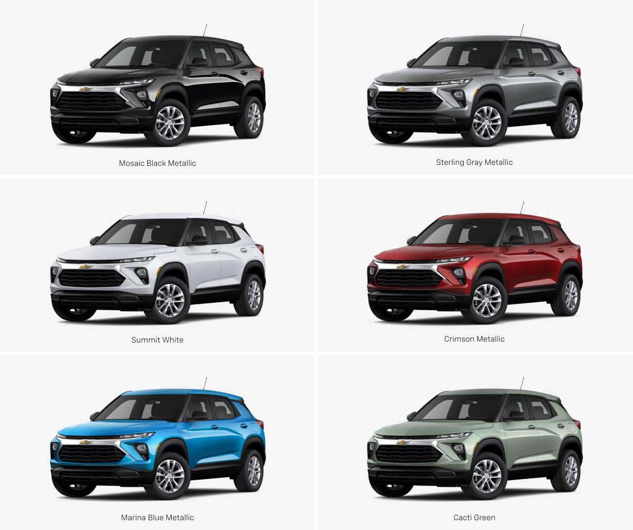 What Paint Colors Are Available On The Chevy Trailblazer?