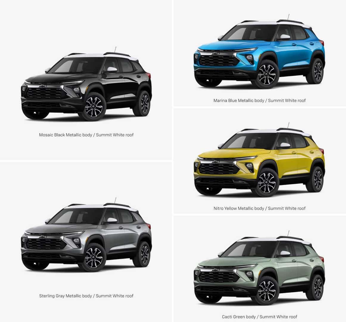 What Paint Colors Are Available On The Chevy Trailblazer?