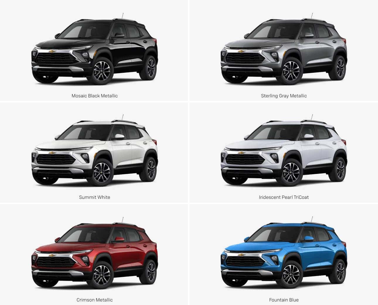 What Paint Colors Are Available On The Chevy Trailblazer?