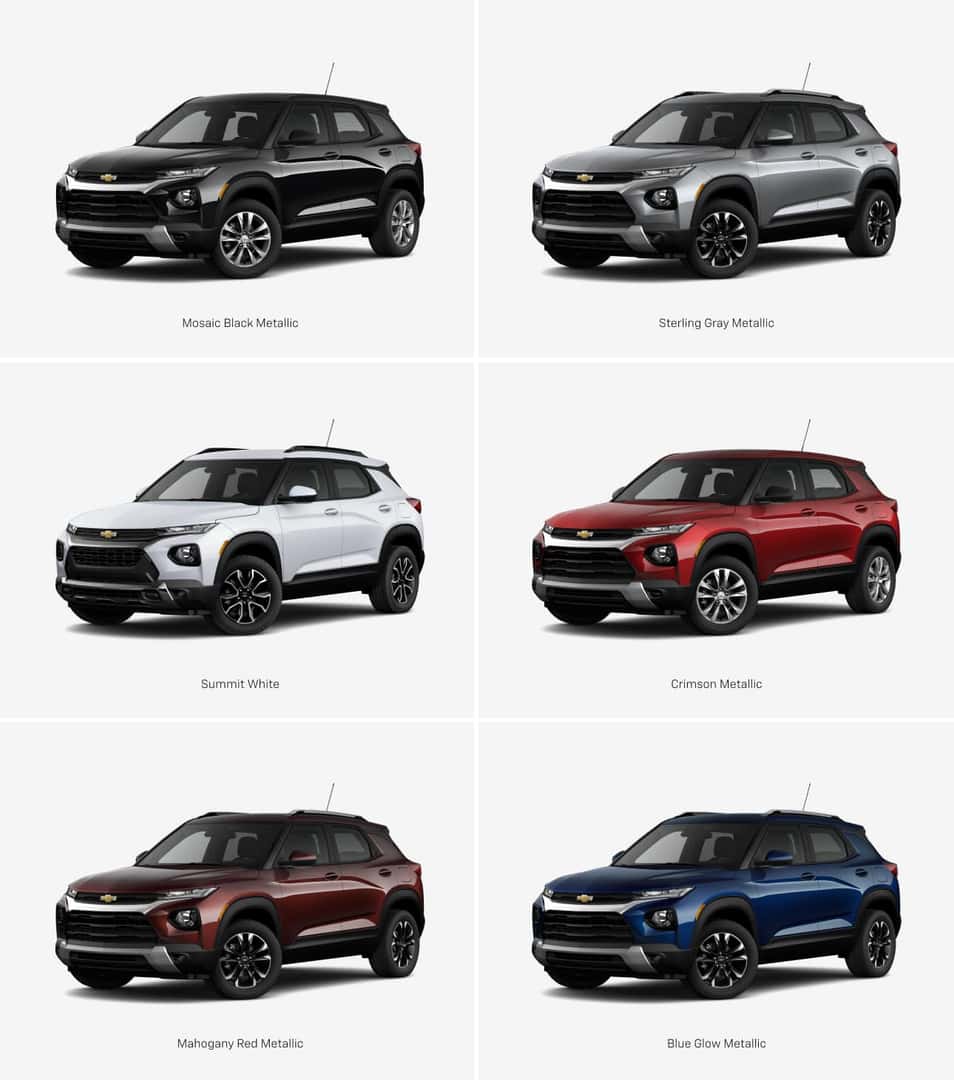 What Paint Colors Are Available On The Chevy Trailblazer?