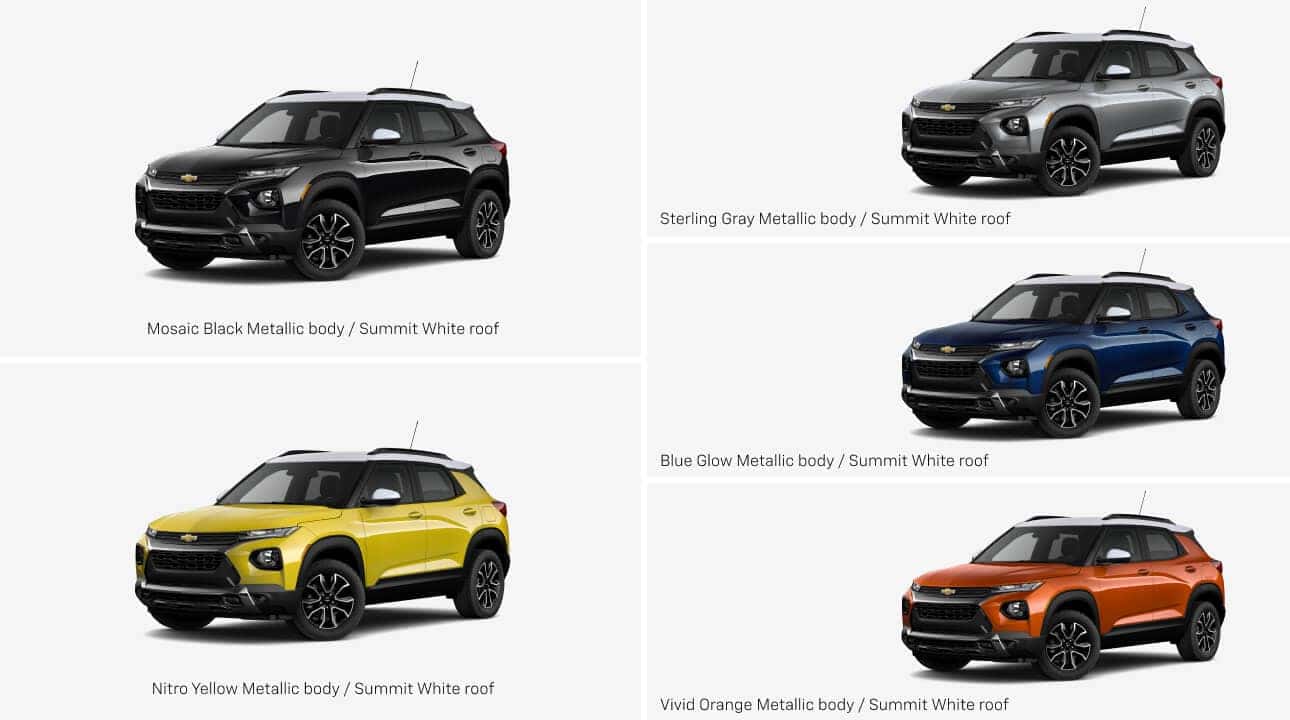 What Paint Colors Are Available On The Chevy Trailblazer?