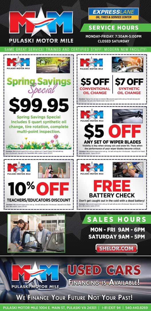 Pulaski Express Lane Specials | Shelor Motor Mile Pulaski Express Lane Specials | Shelor Motor Mile